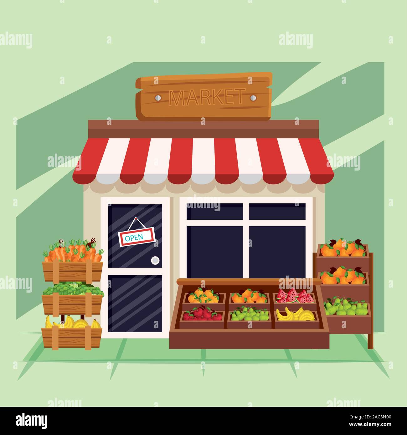 Fruits and vegetables shop vector design Stock Vector Image & Art - Alamy
