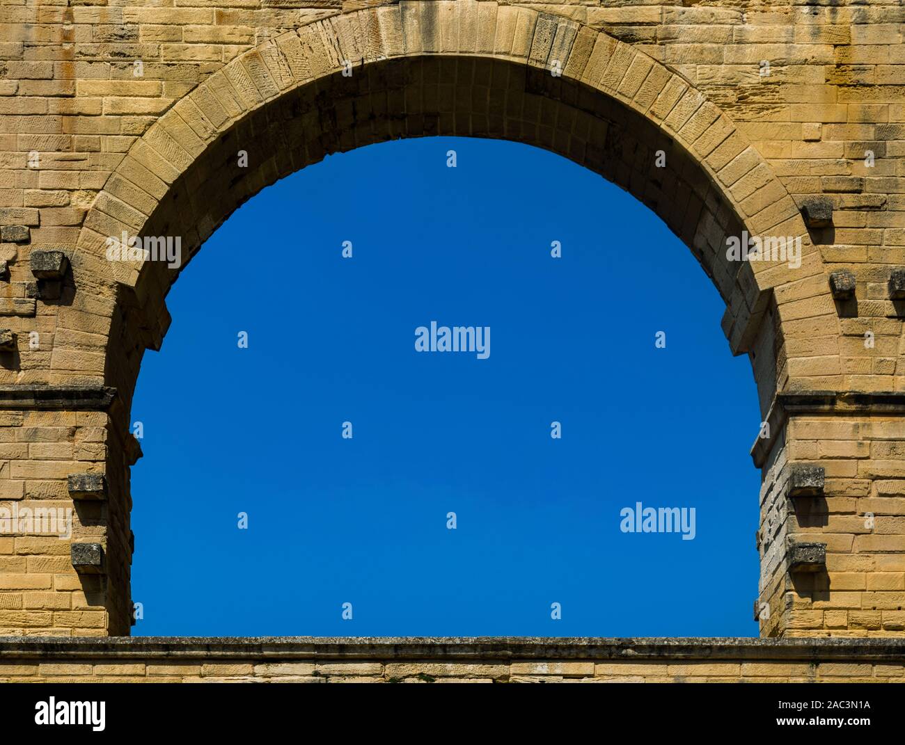 Close up of the upper arches of Pont-du -Gard,France Stock Photo - Alamy