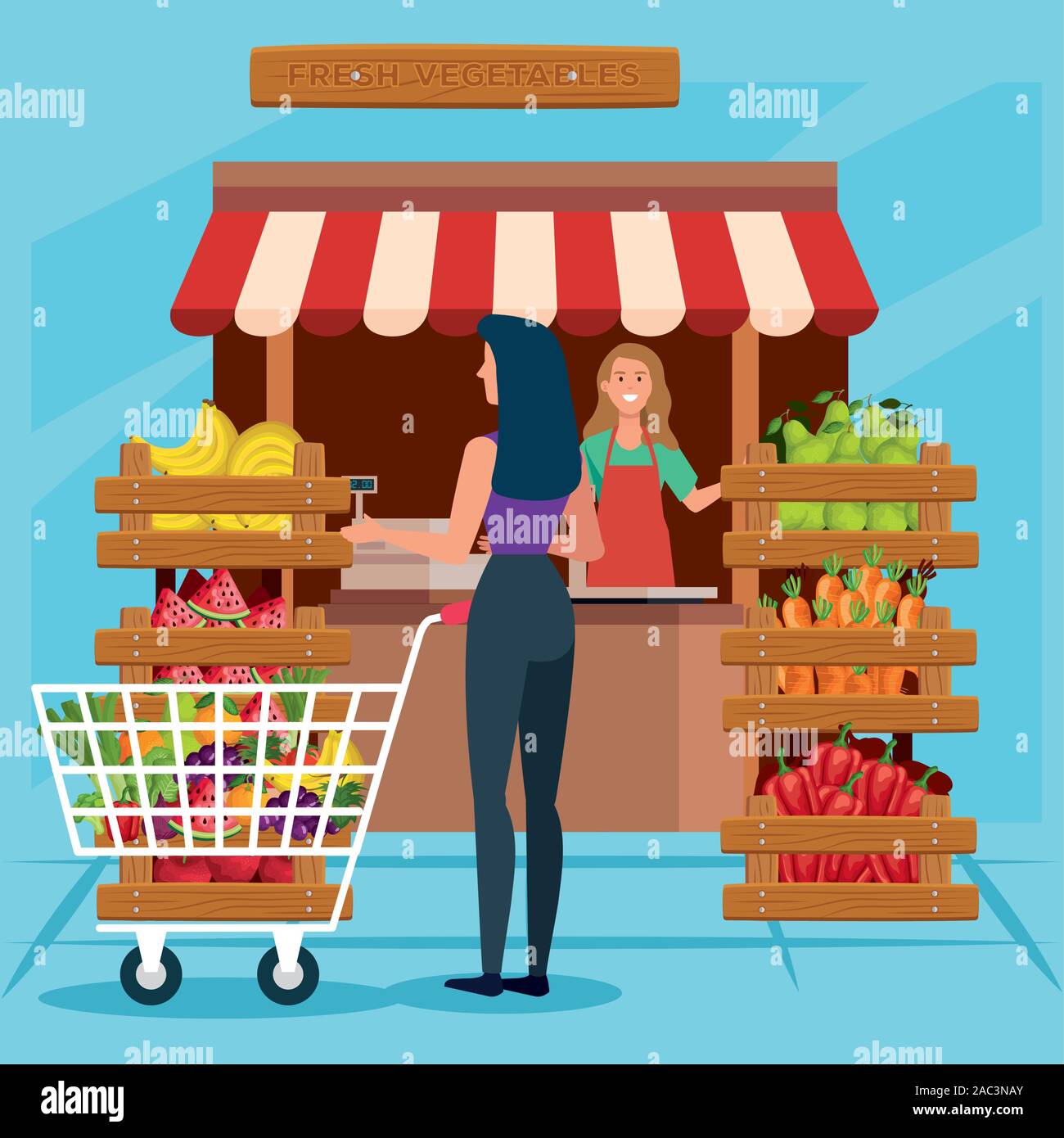 Shop seller woman vector design Stock Vector Image & Art - Alamy