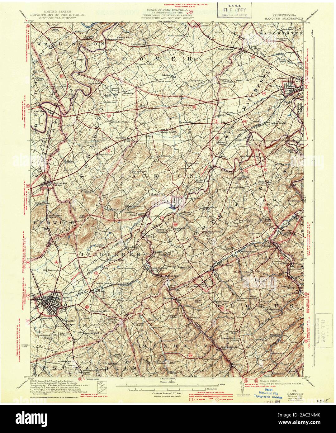 Hanover pennsylvania map hi-res stock photography and images - Alamy