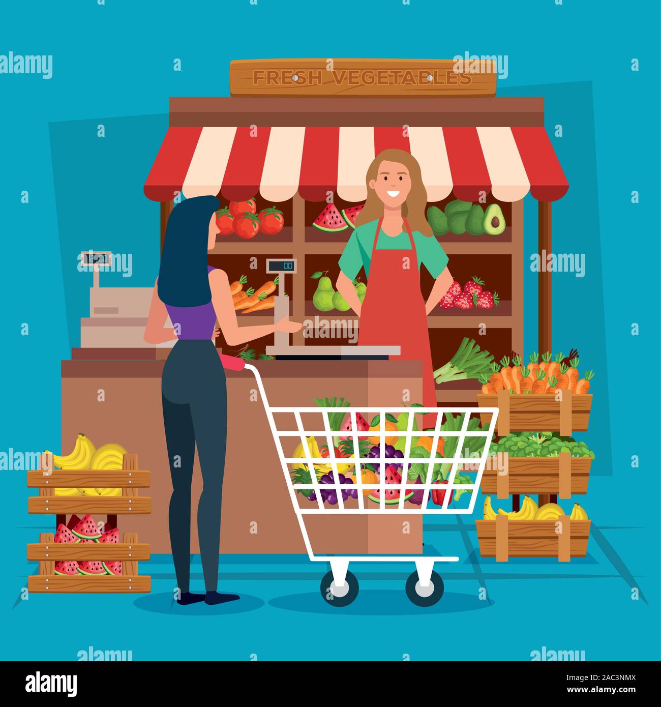Shop seller woman vector design Stock Vector Image & Art - Alamy