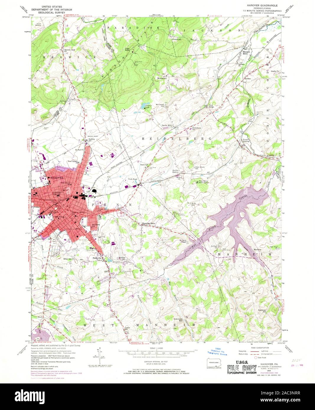 Hanover pennsylvania map hi-res stock photography and images - Alamy