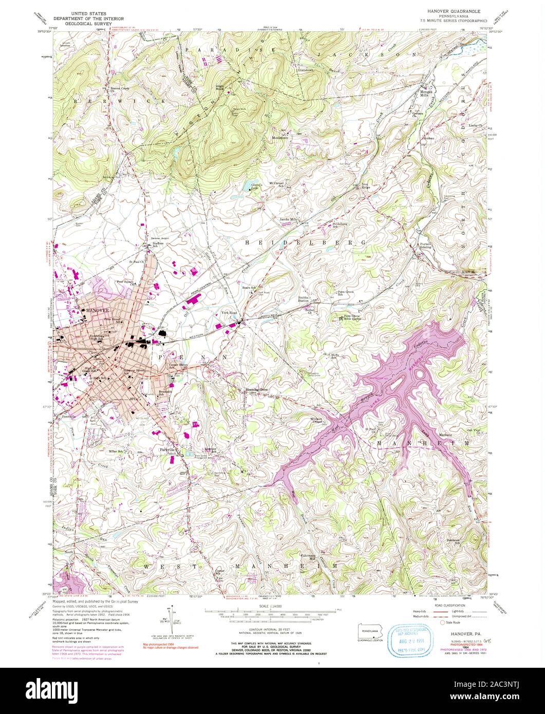Hanover pennsylvania map hi-res stock photography and images - Alamy