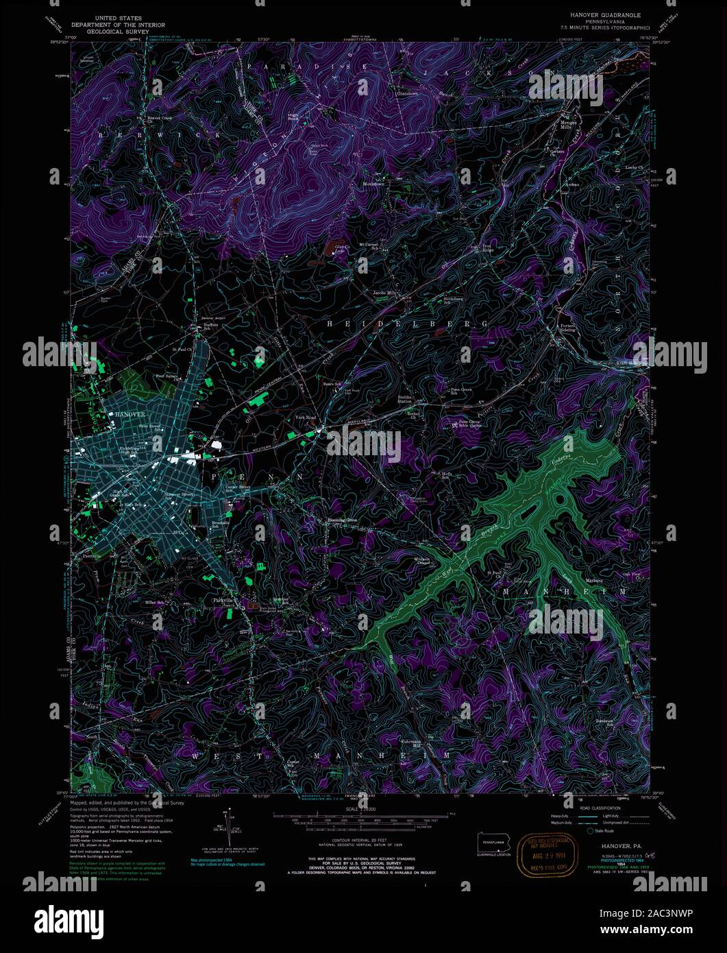 Hanover pennsylvania map hi-res stock photography and images - Alamy