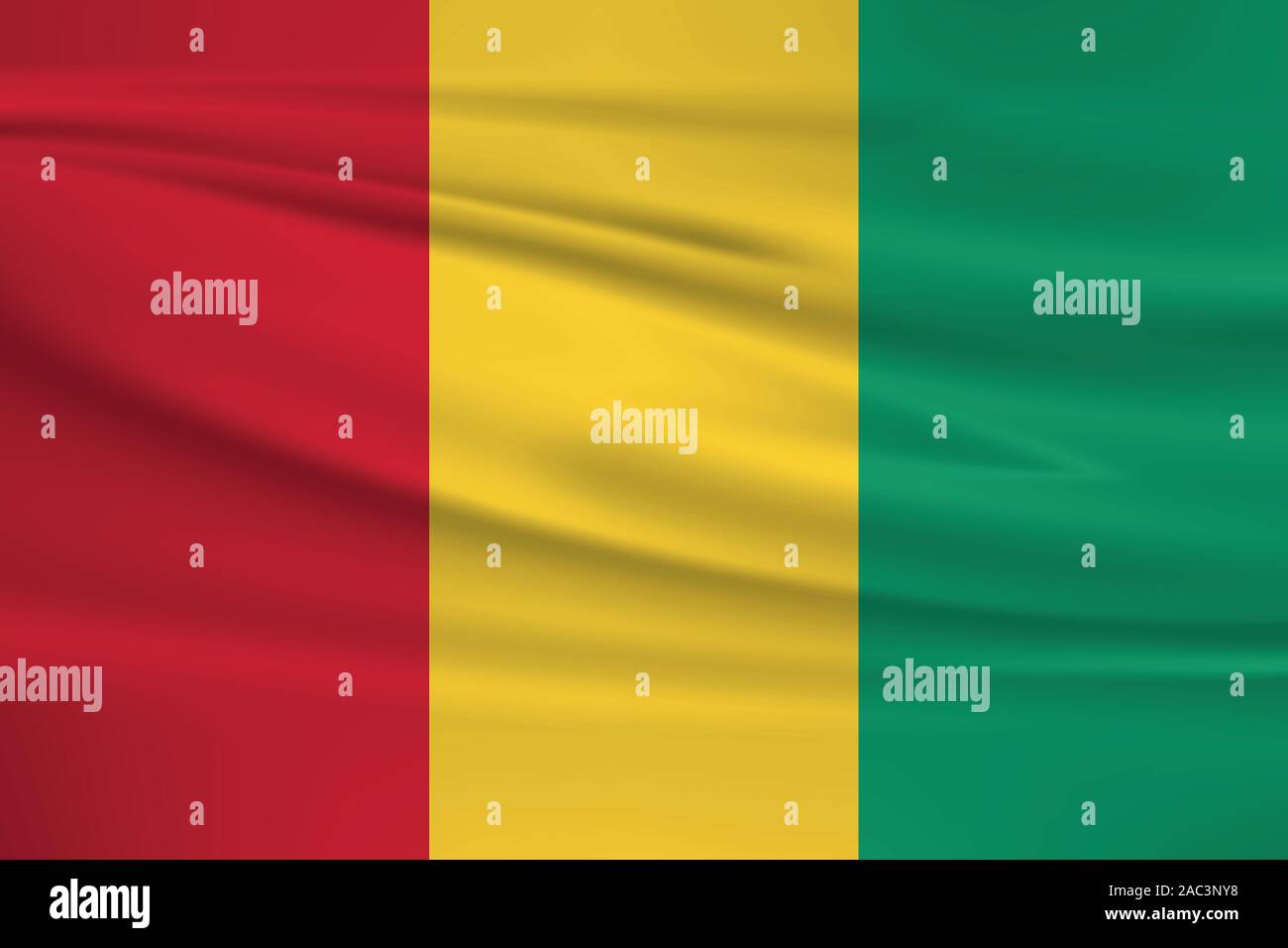 Waving Guinea flag, official colors and ratio correct. Guinea national ...