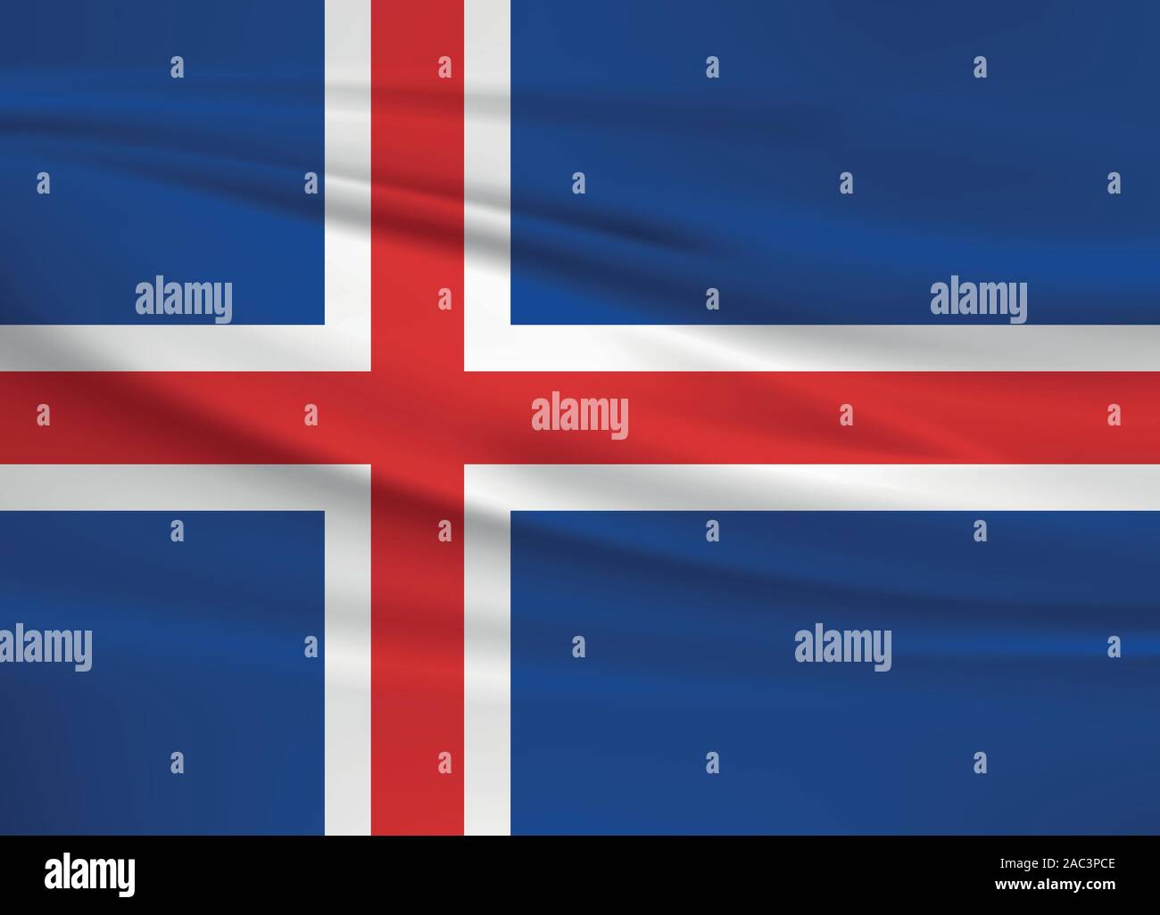 Waving Iceland flag, official colors and ratio correct. Iceland ...