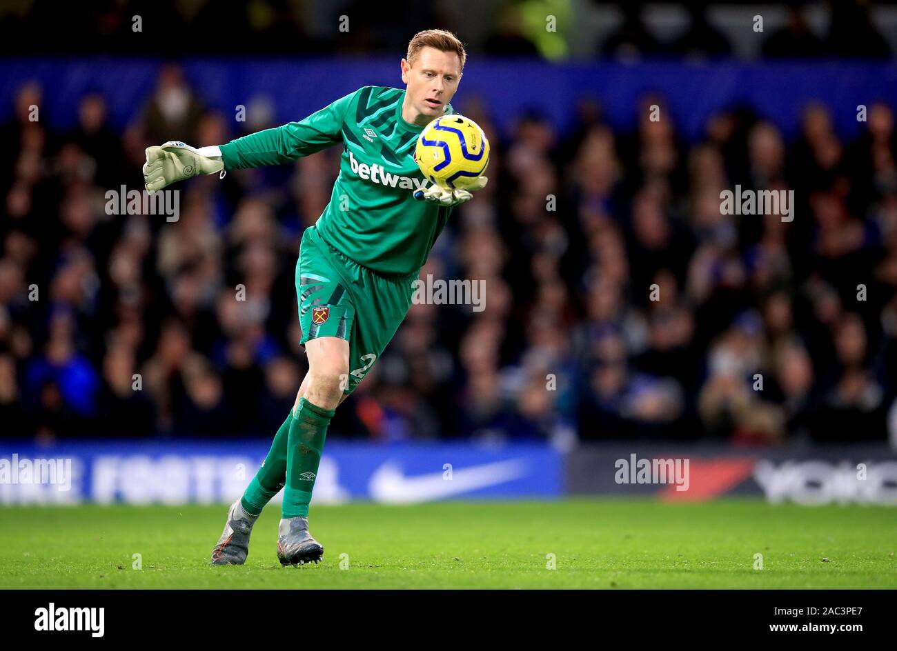 West Ham United's goalkeeper David Martin in action during the Premier ...