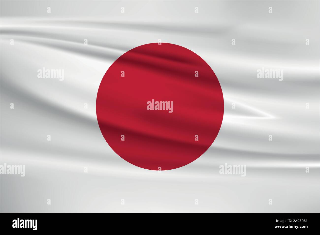Waving Japan flag, official colors and ratio correct. Japan national ...