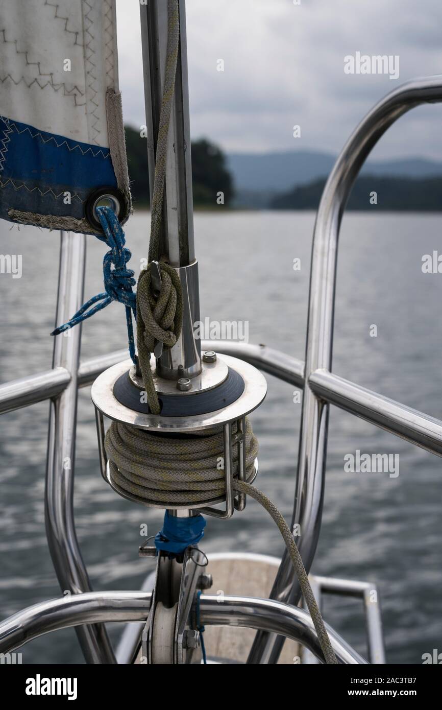 Roller furler on sailing boat Stock Photo - Alamy