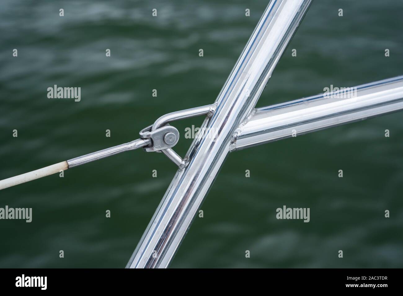 Detail of railing and bowsprit Stock Photo - Alamy