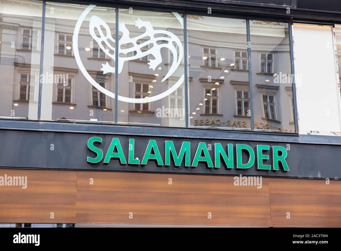 Salamander store sign in Vienna Stock Photo - Alamy