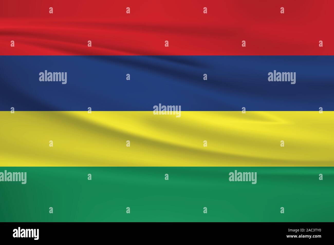 Waving Mauritius flag, official colors and ratio correct. Mauritius ...