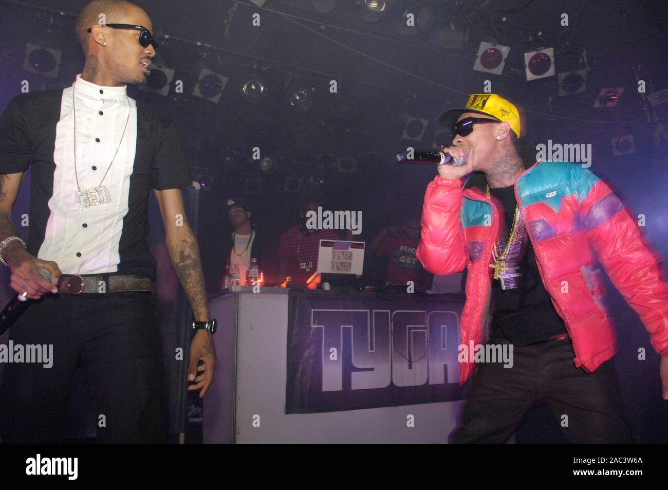 Rapper Tyga (r) and Gata performs at the Roxy on March 25, 2009 in West ...