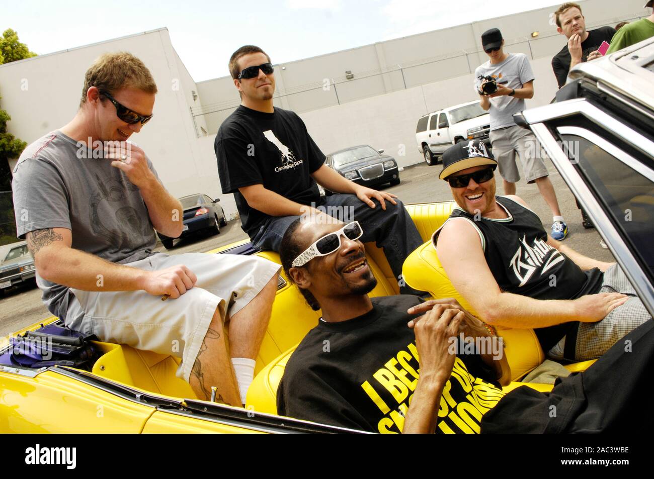 Rapper Snoop Dogg and Kyle McDonald, Miles Doughty of Slightly Stoopid ...