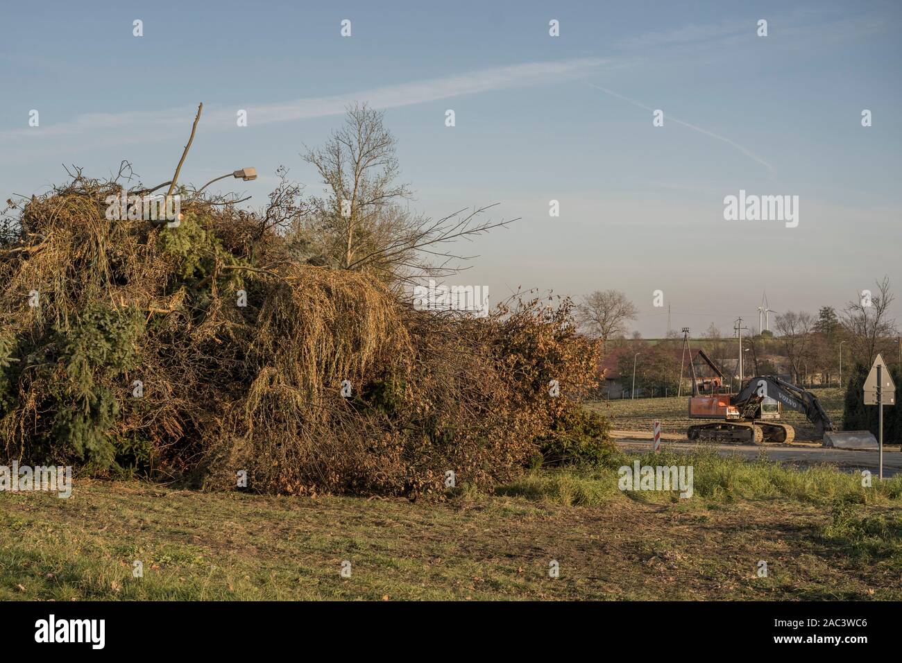 Cutting trees roadside hi-res stock photography and images - Alamy