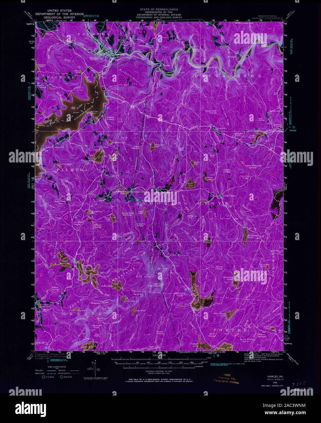 Hawley pennsylvania map hi-res stock photography and images - Alamy