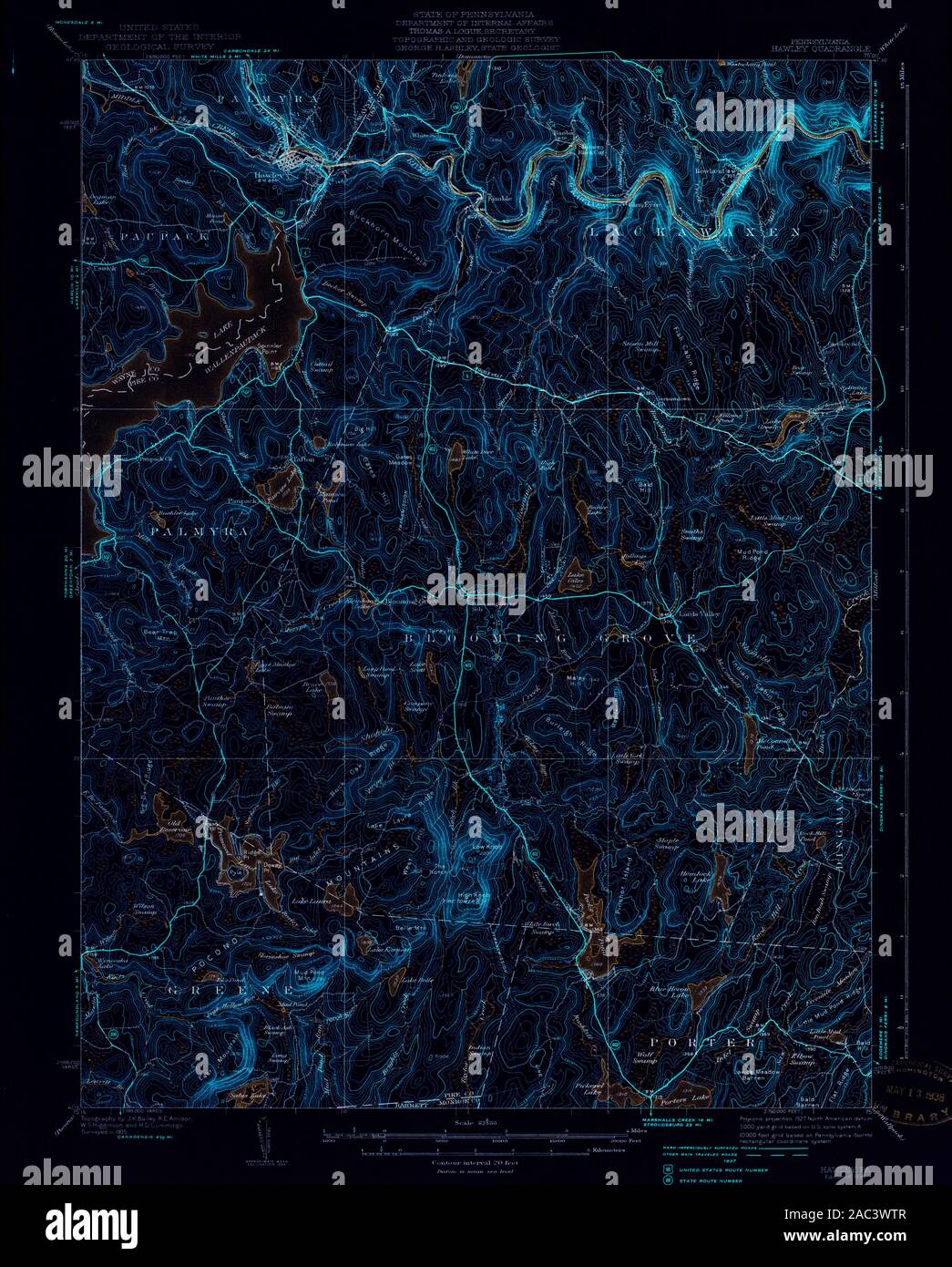 Hawley pennsylvania map hi-res stock photography and images - Alamy
