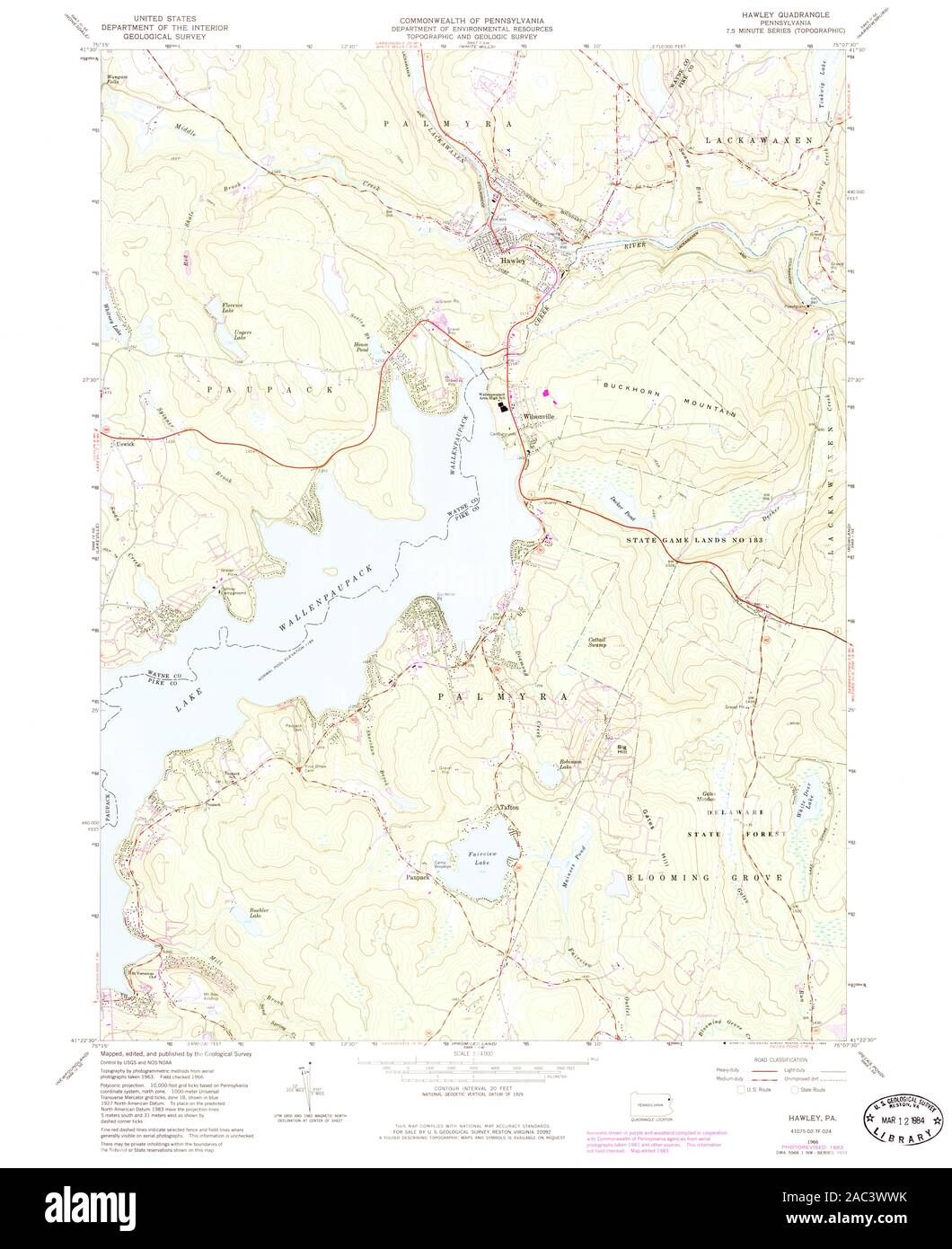 Hawley pennsylvania map hi-res stock photography and images - Alamy