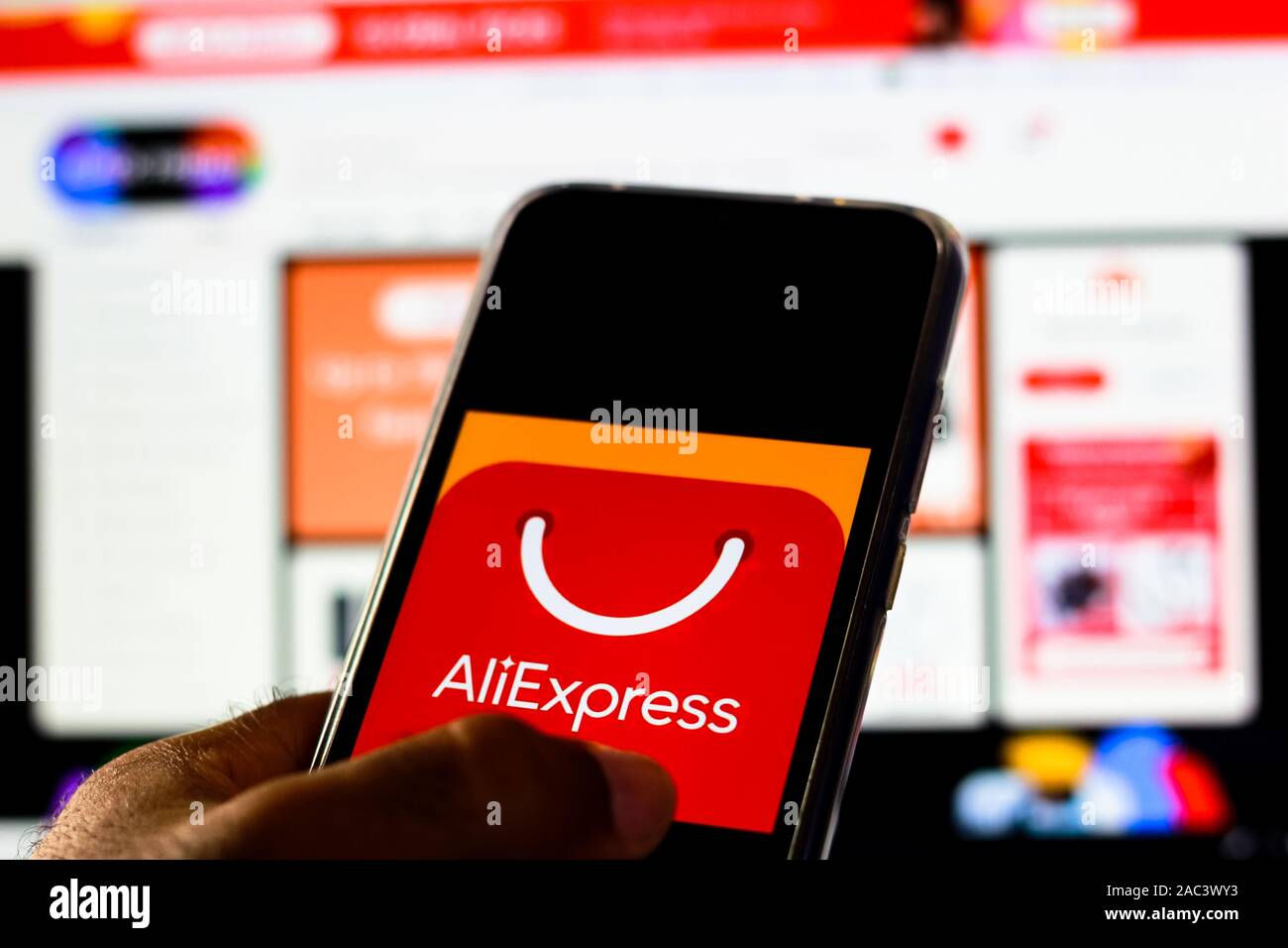 November 30, 2019, Brazil: In this photo illustration the AliExpress ...