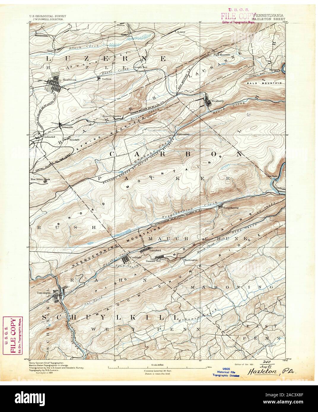Map of hazleton hi-res stock photography and images - Alamy