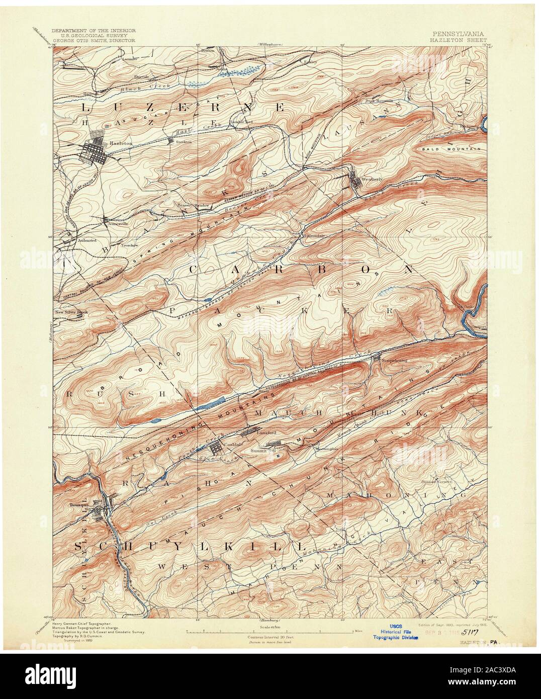 Map of hazleton hi-res stock photography and images - Alamy