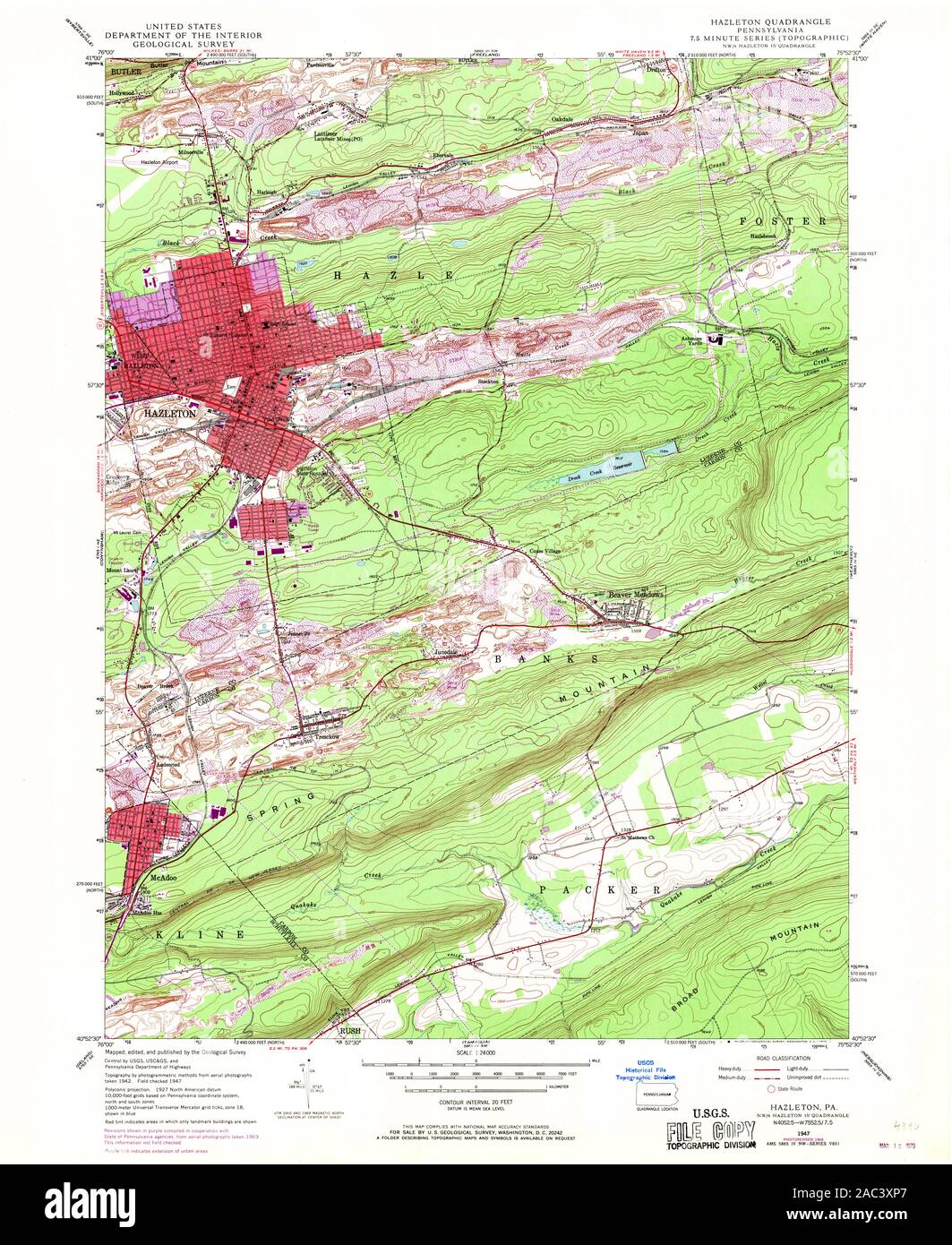 Map of hazleton hi-res stock photography and images - Alamy