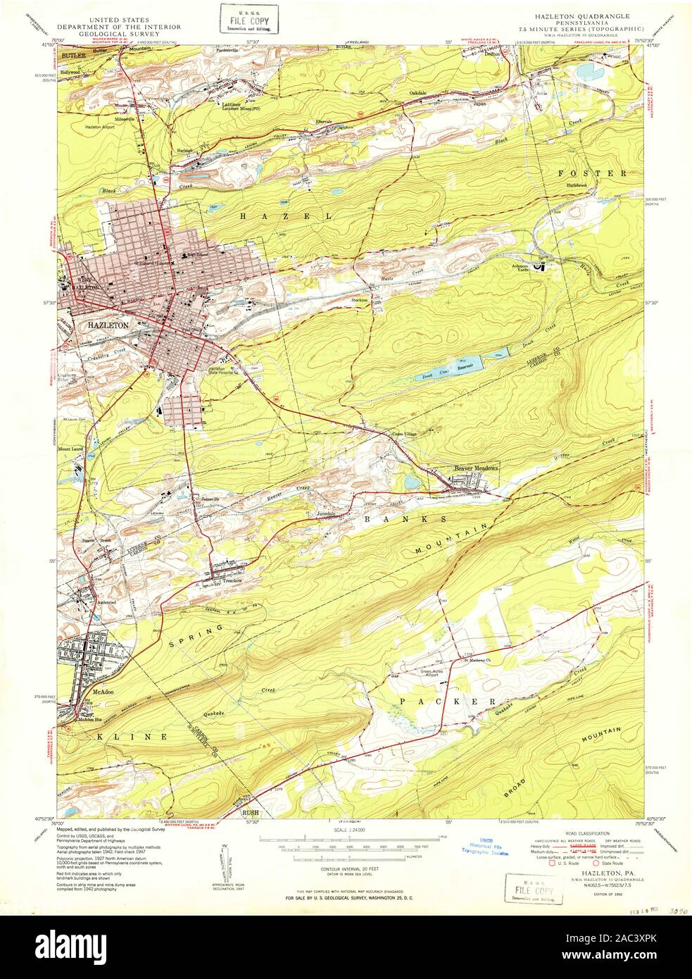 Hazleton map hi-res stock photography and images - Alamy