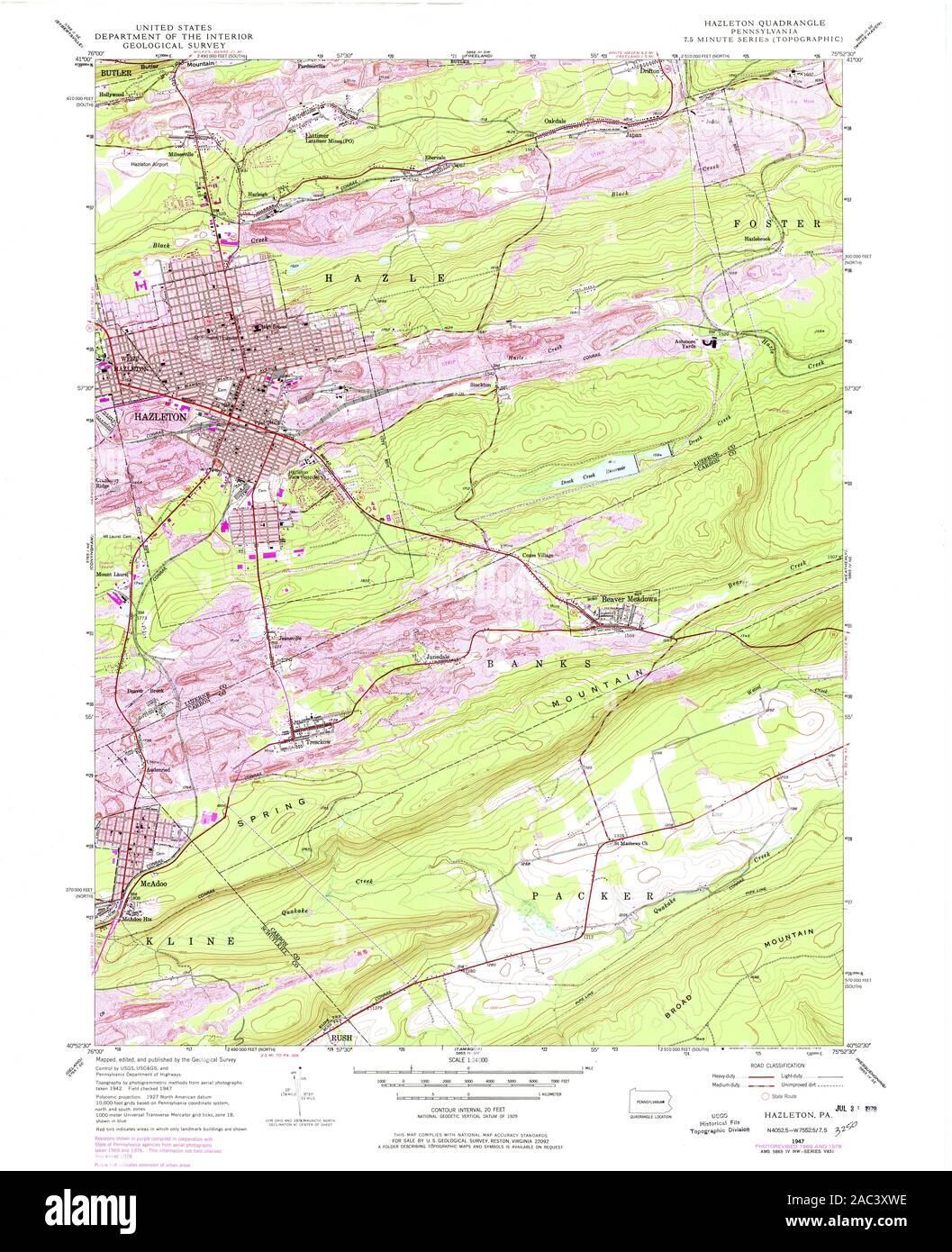 Hazleton map hi-res stock photography and images - Alamy