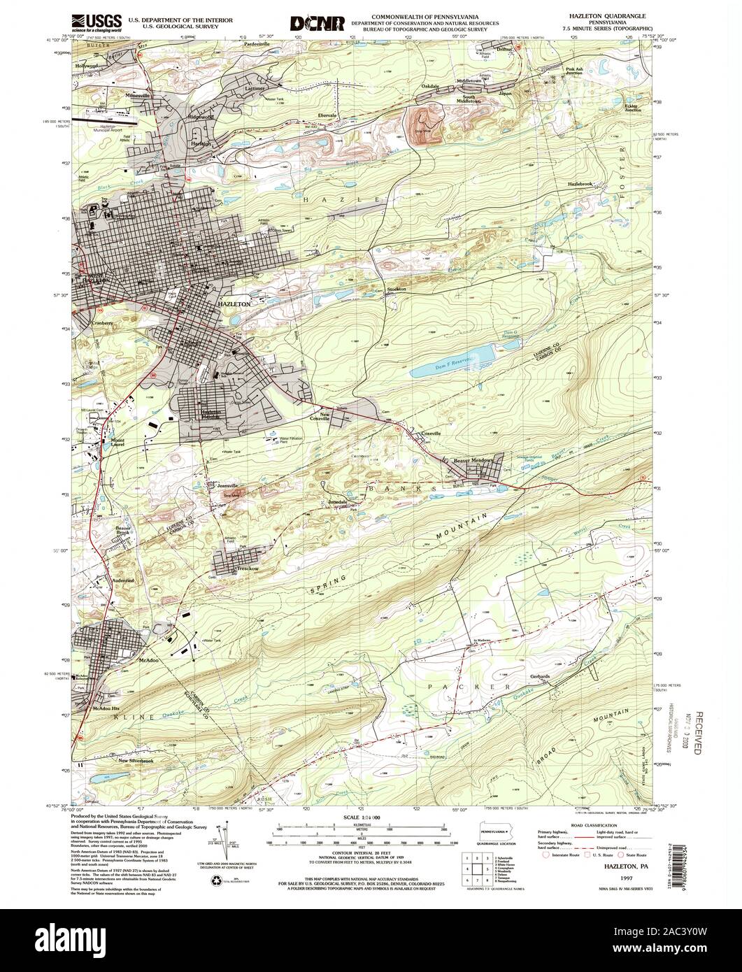Map of hazleton hi-res stock photography and images - Alamy
