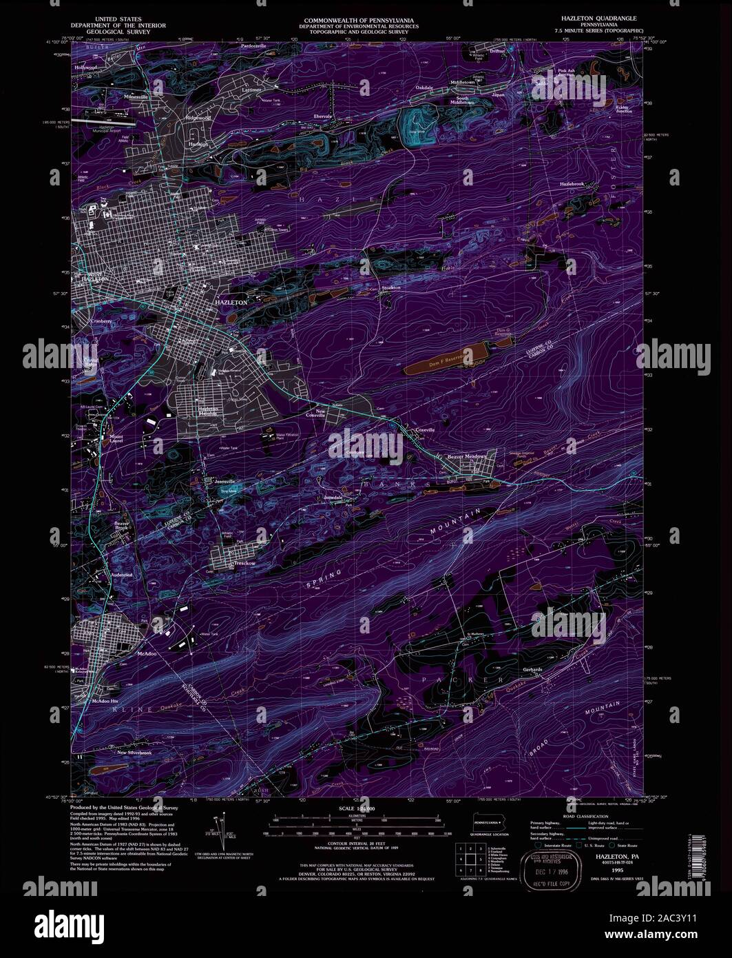 Hazleton pennsylvania map hi-res stock photography and images - Alamy