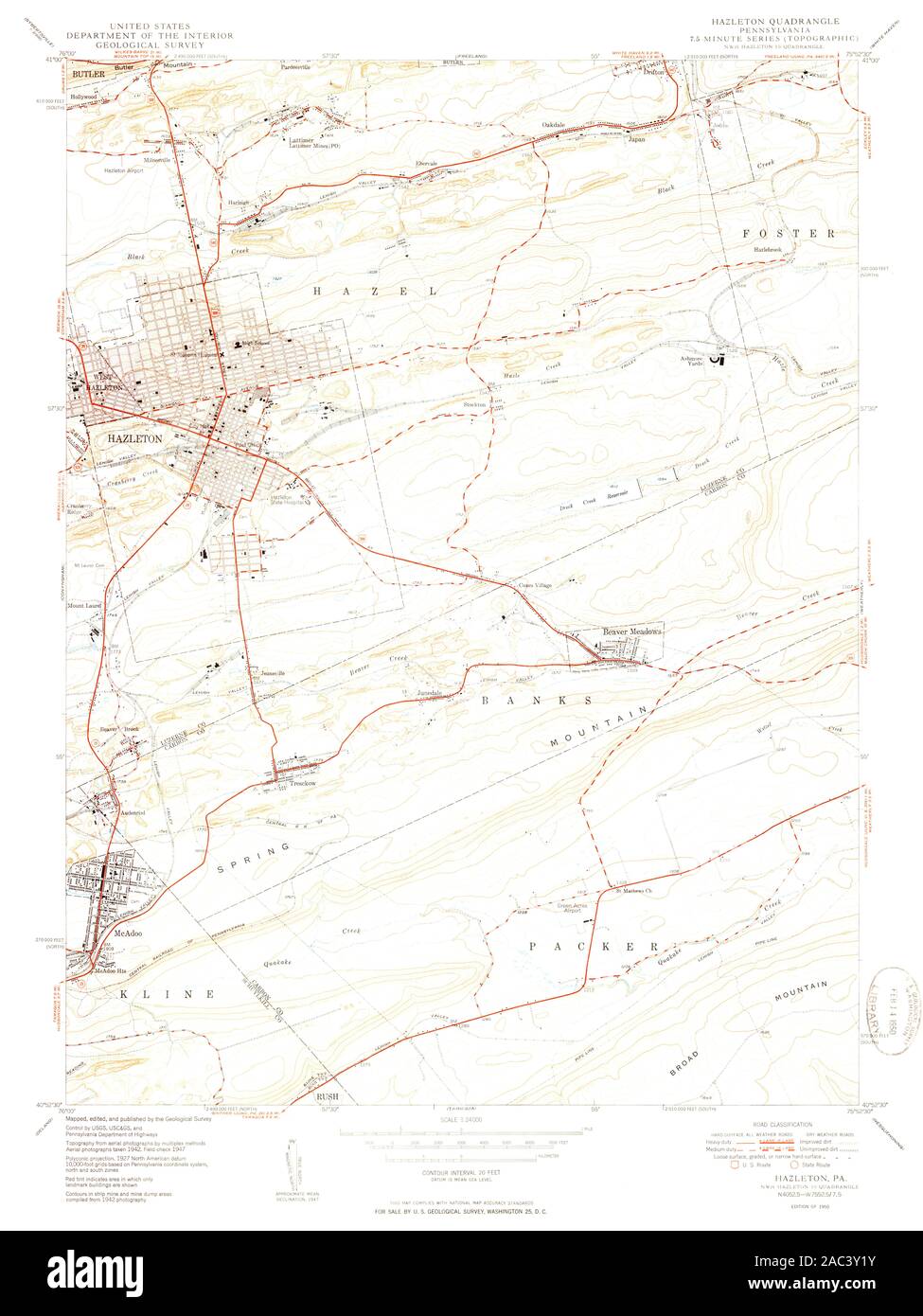 Map of hazleton hi-res stock photography and images - Alamy