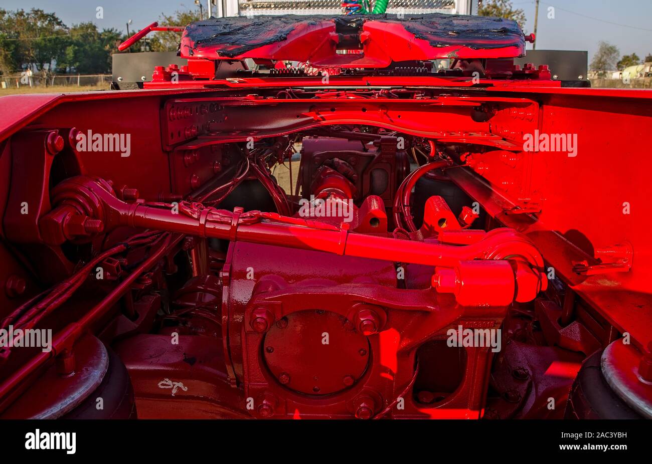 The rear suspension of a 2017 Mack Granite is pictured at Shealy Truck ...