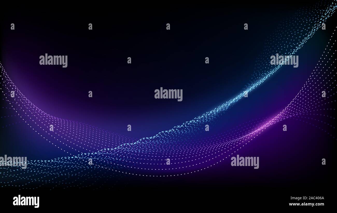 Abstract background with digital particles. Sparkling magical particles ...