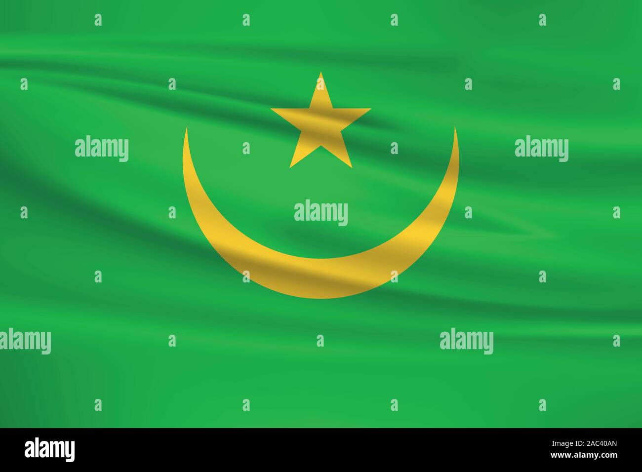 Official flag mauritania waving Stock Vector Images - Alamy