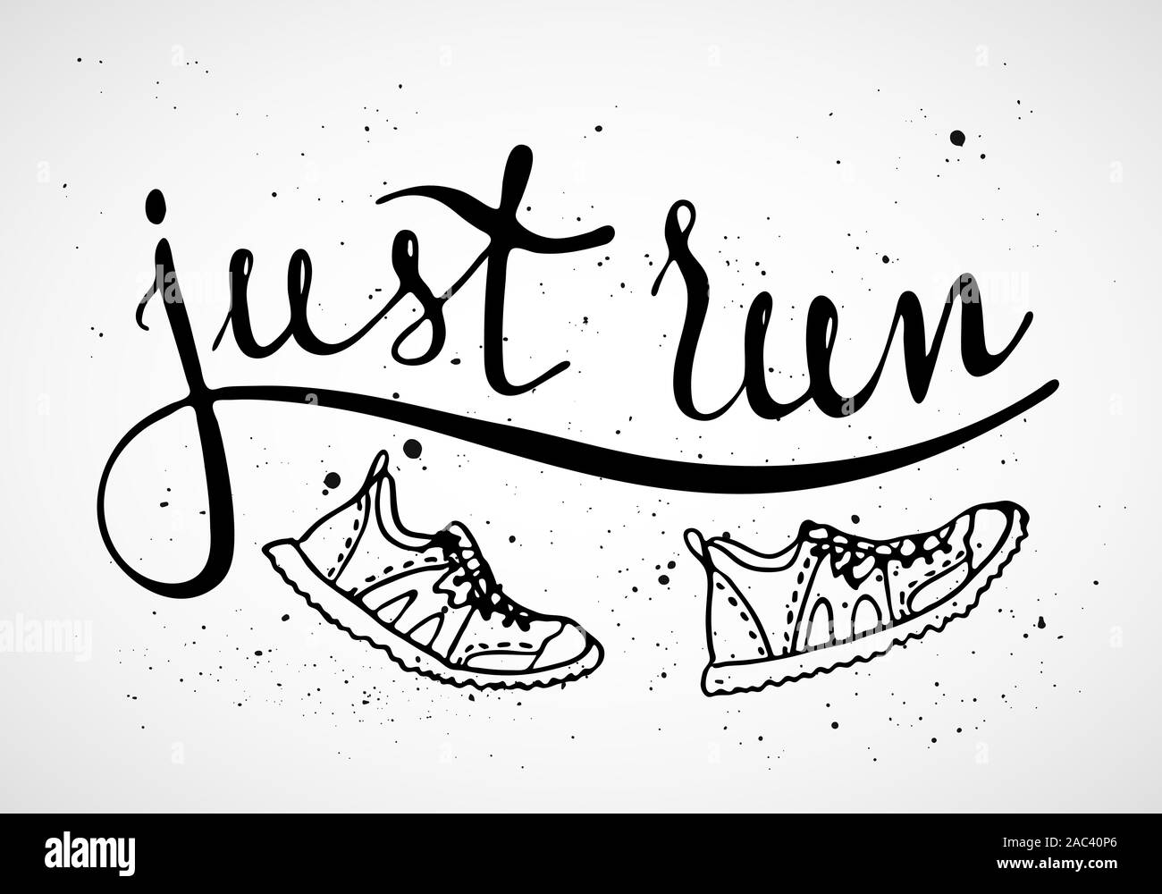 Run motivation phrase. Hand drawn lettering about running. Sport ...