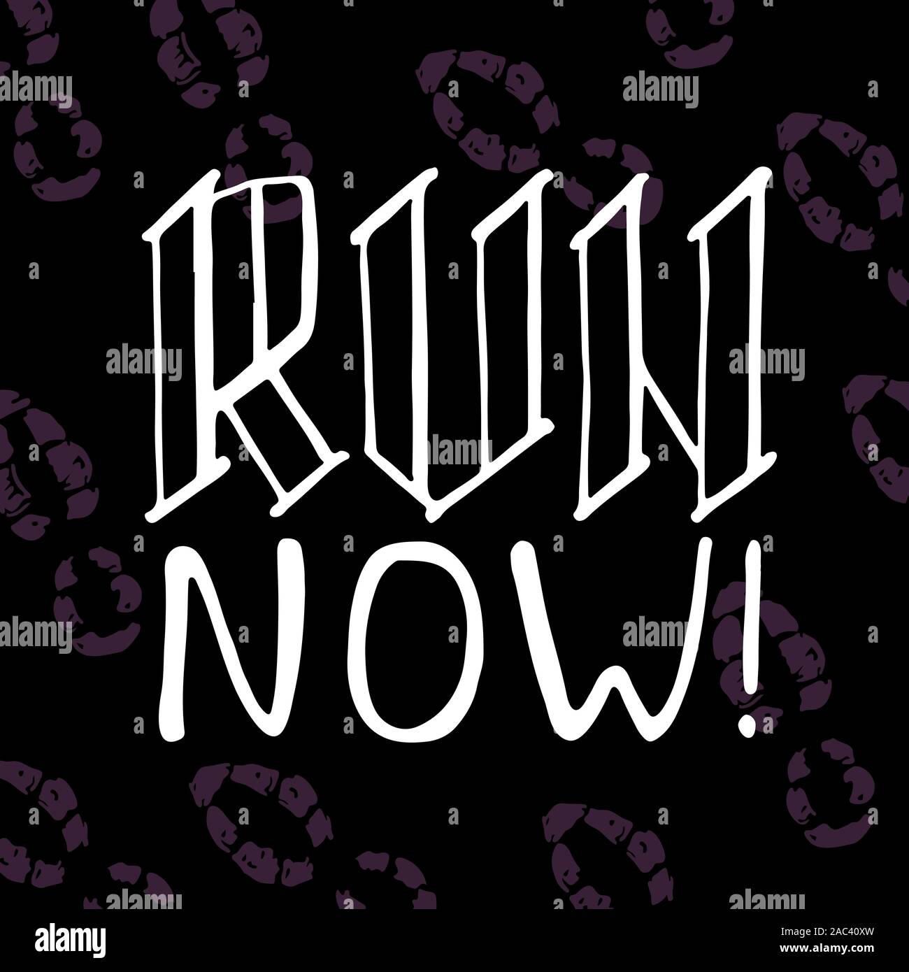 Run motivation phrase, slogan. Hand drawn quote about running. Ink ...