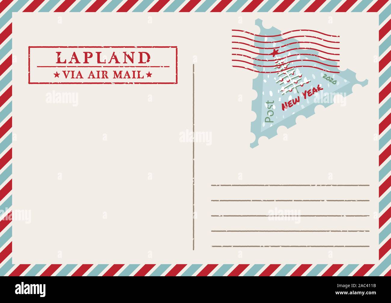 Vintage Airmail Postcard Template