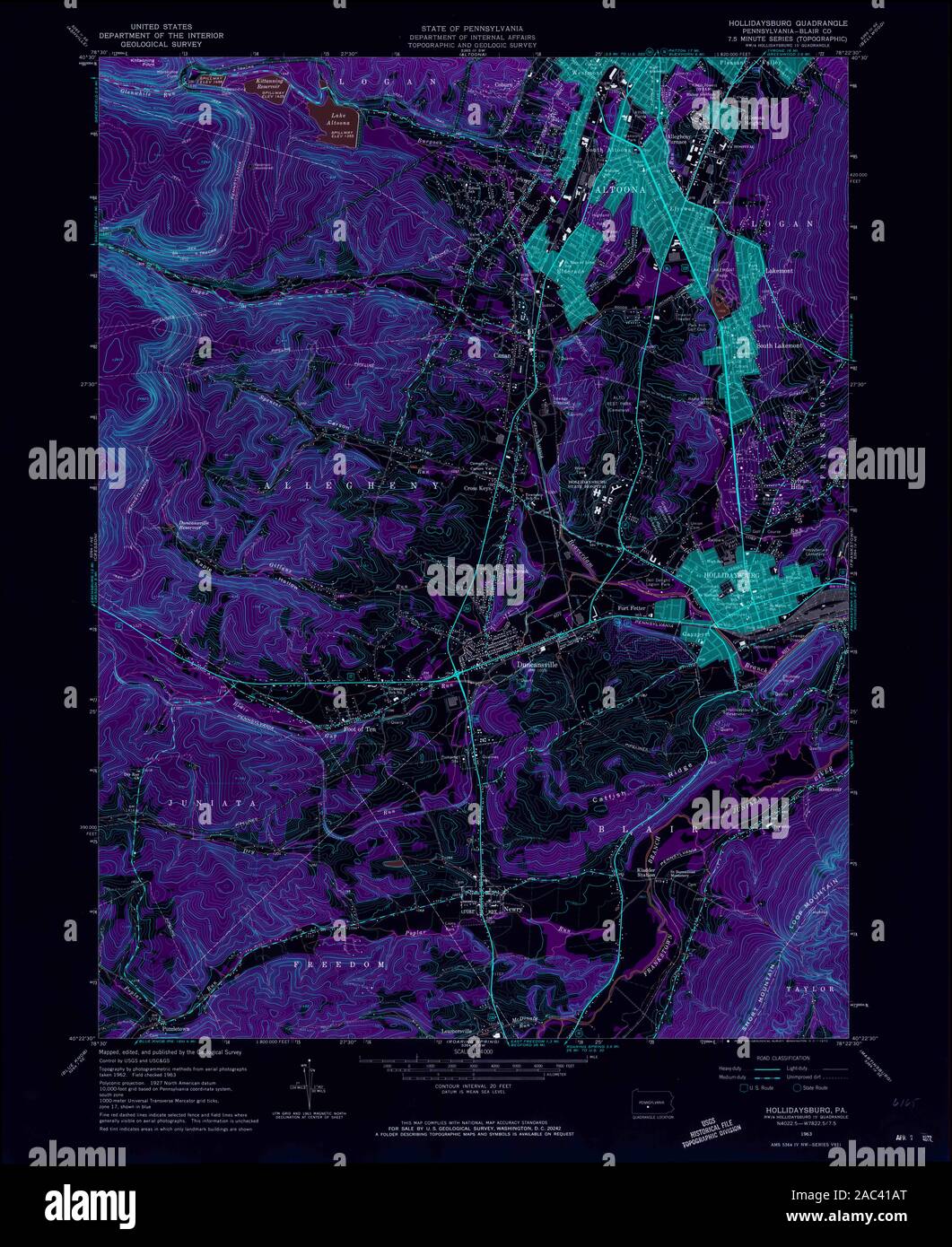 Map of hollidaysburg hi-res stock photography and images - Alamy