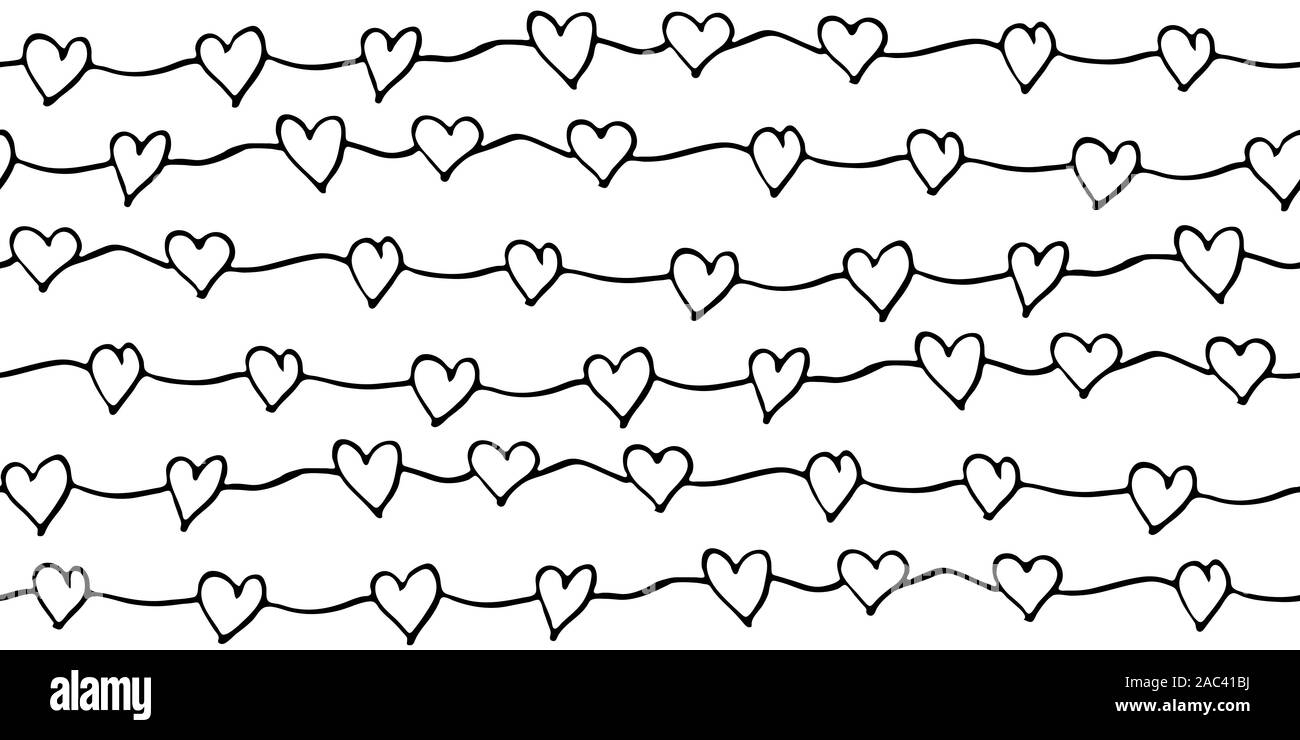 Vector seamless pattern with hearts. Romantic decorative graphic ...