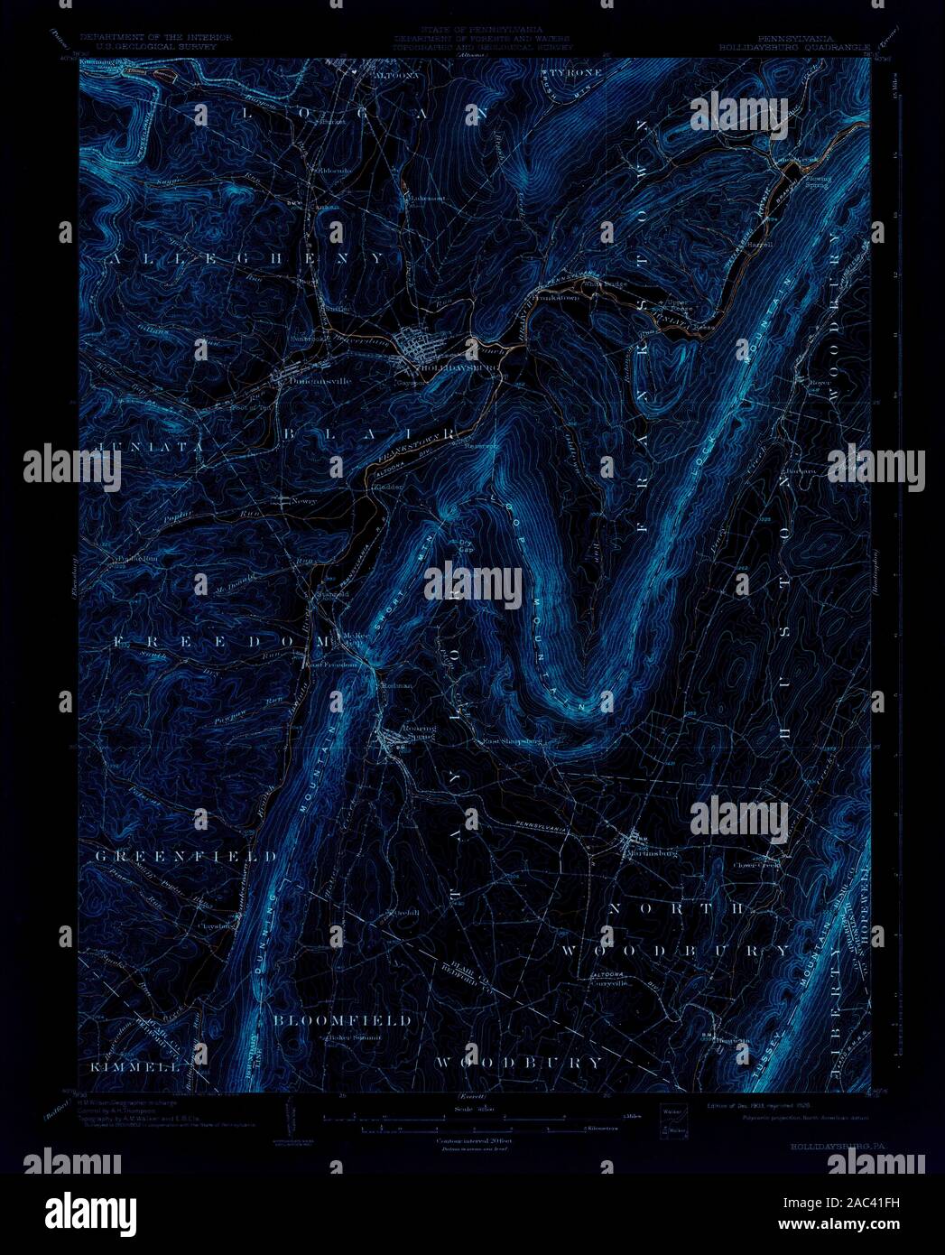 Hollidaysburg map hi-res stock photography and images - Alamy
