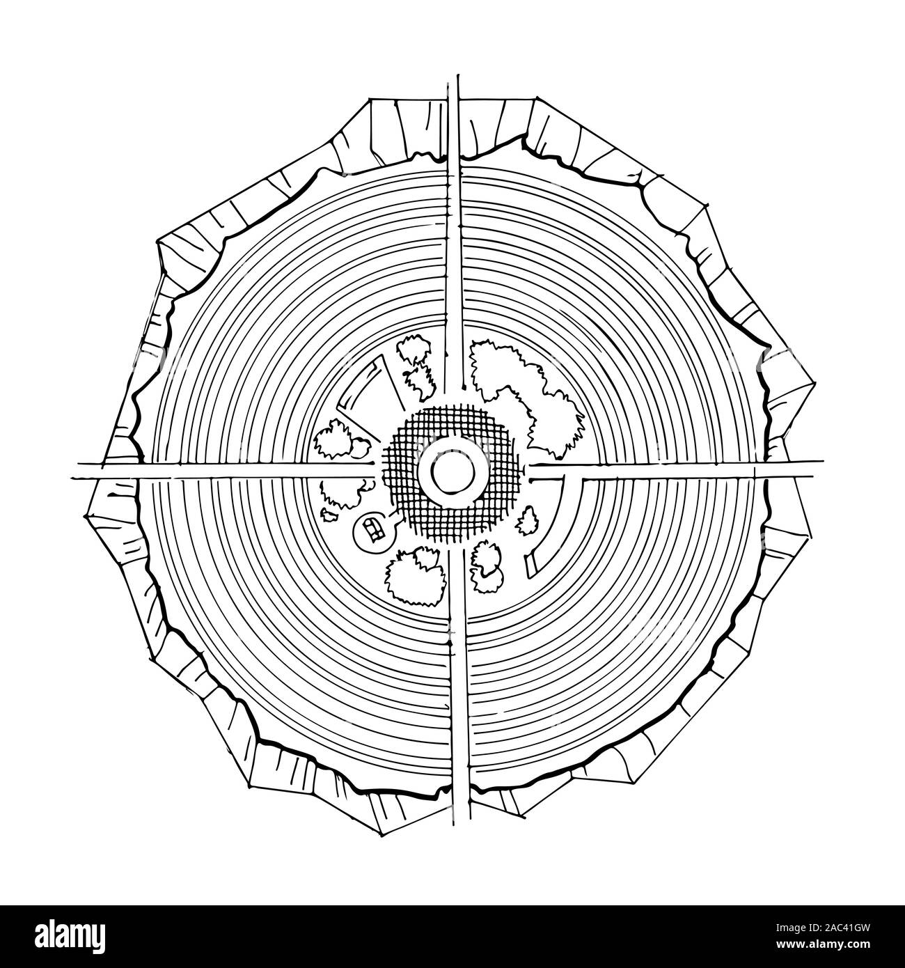 Urban plan of a city, old village. Doodle city map. Vector city drawing ...