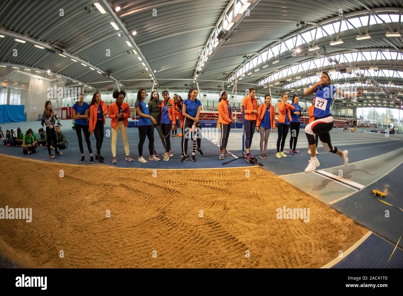 LONDON - ENGLAND NOV 28: Miss World athletics competition at Lee Valley ...