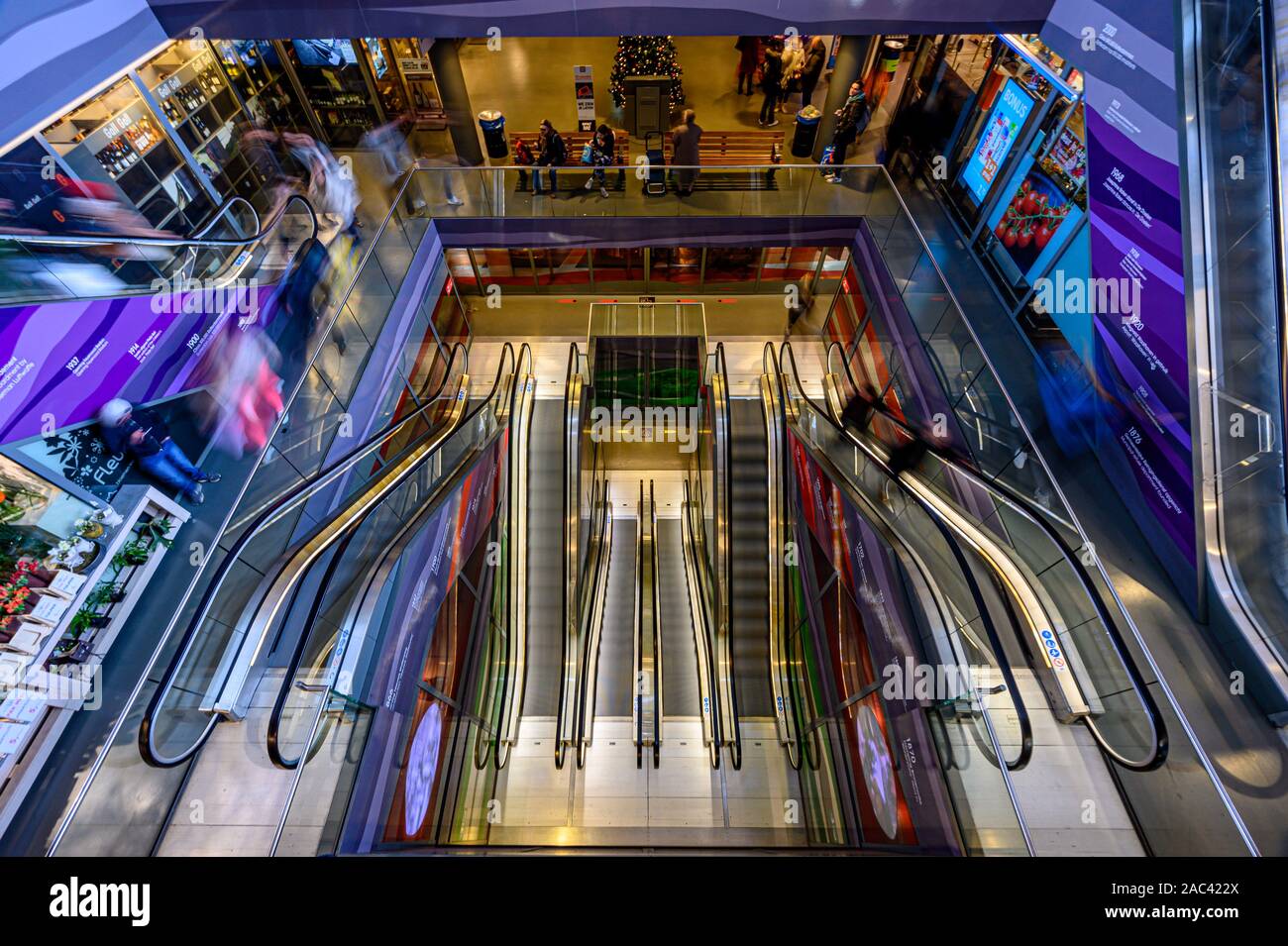 Dutch colorful escalators Markthal Rotterdam Stock Photo - Alamy