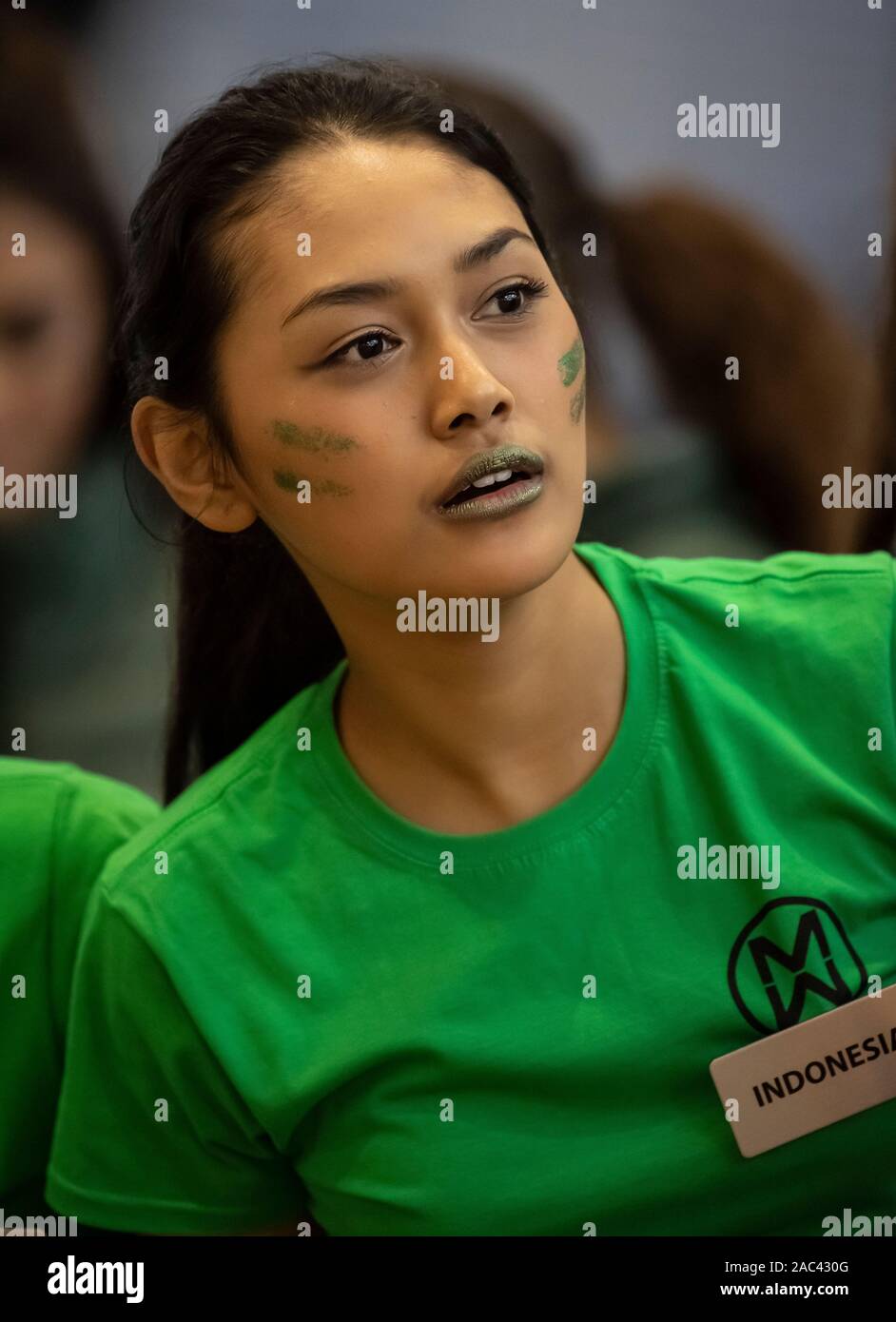 LONDON - ENGLAND NOV 28: Princess Megonondo (Miss Indonesia) competing ...