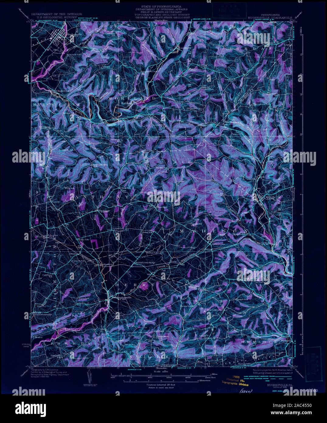 Hughesville map hi-res stock photography and images - Alamy