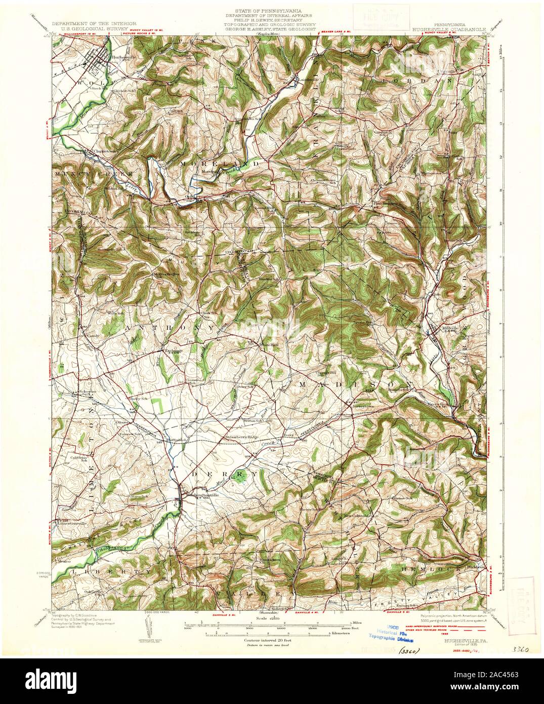 Hughesville map hi-res stock photography and images - Alamy