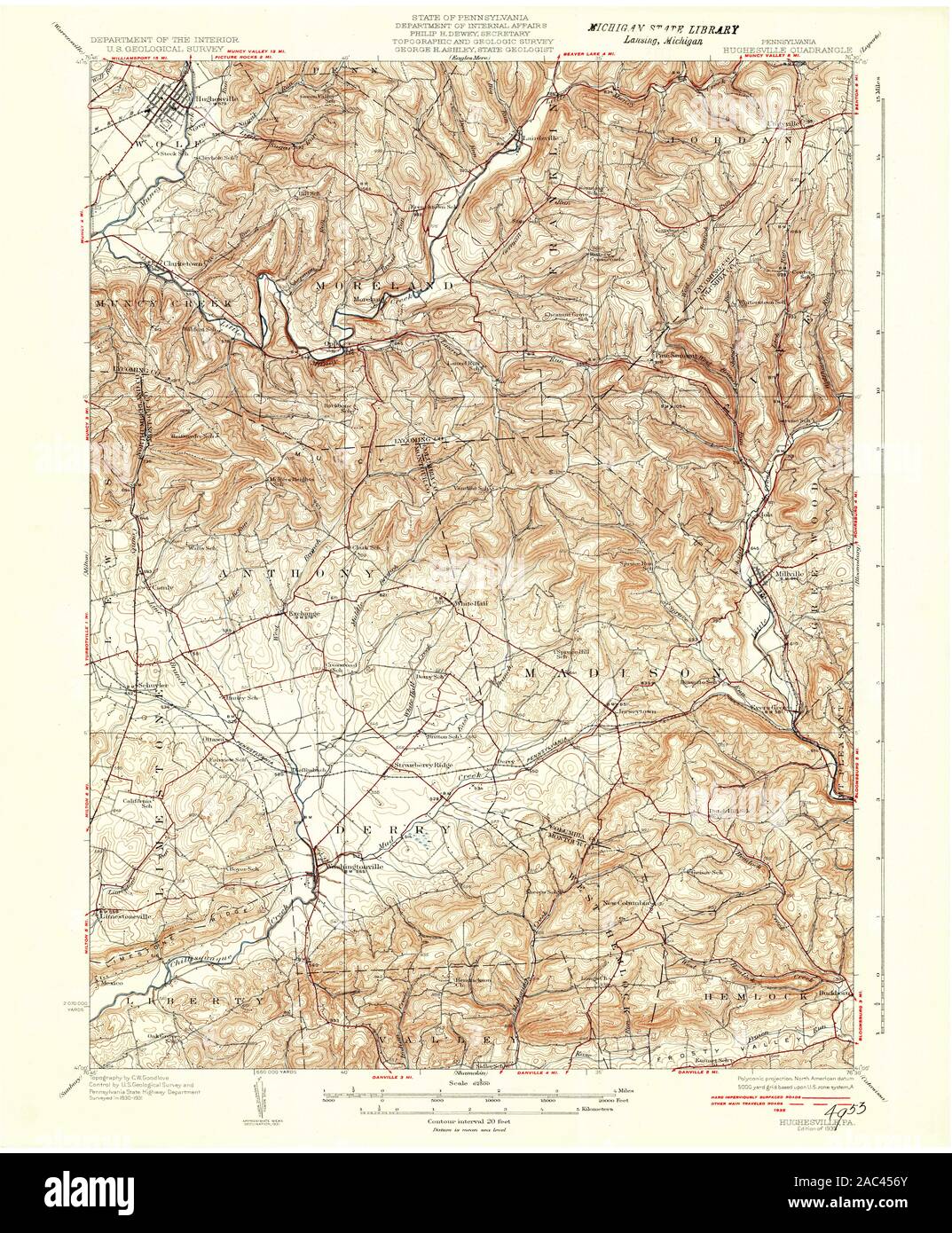 Hughesville map hi-res stock photography and images - Alamy