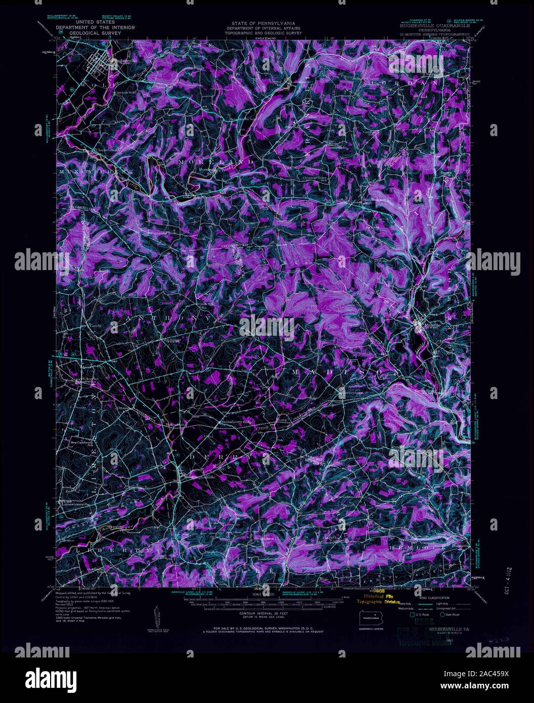 Hughesville map hi-res stock photography and images - Alamy