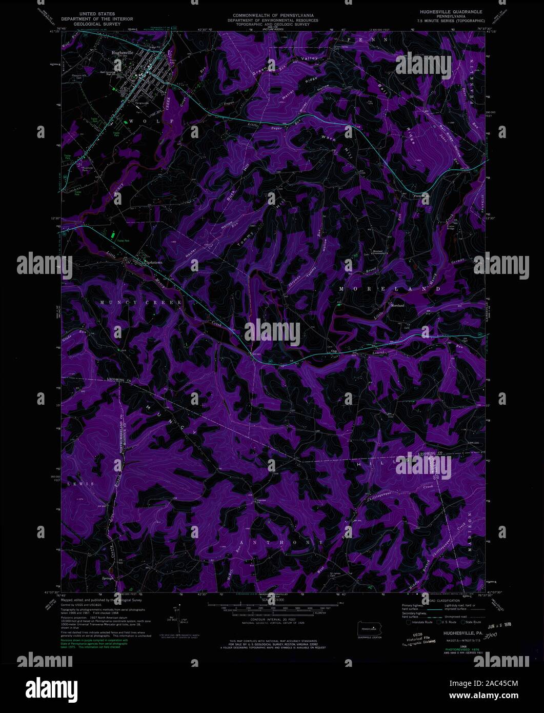 Hughesville map hi-res stock photography and images - Alamy