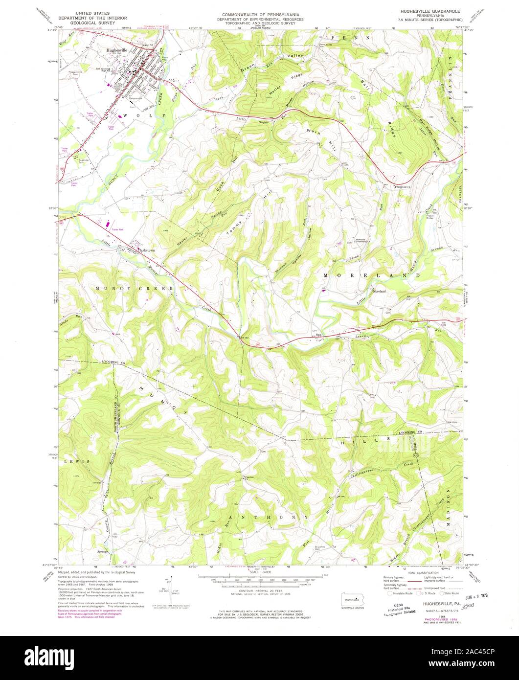 Hughesville map hi-res stock photography and images - Alamy